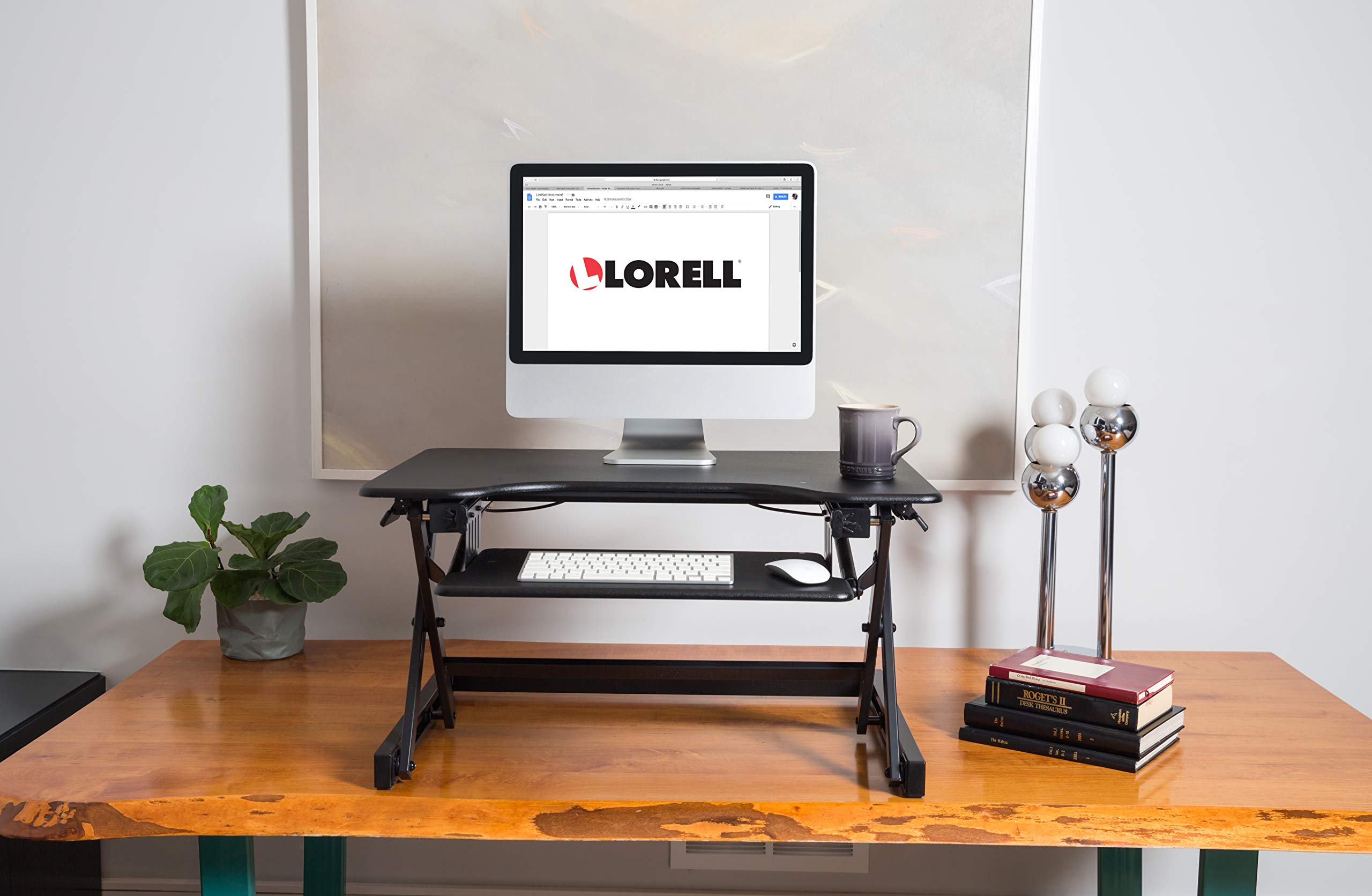 Lorell Sit-to-Stand monitor riser, black