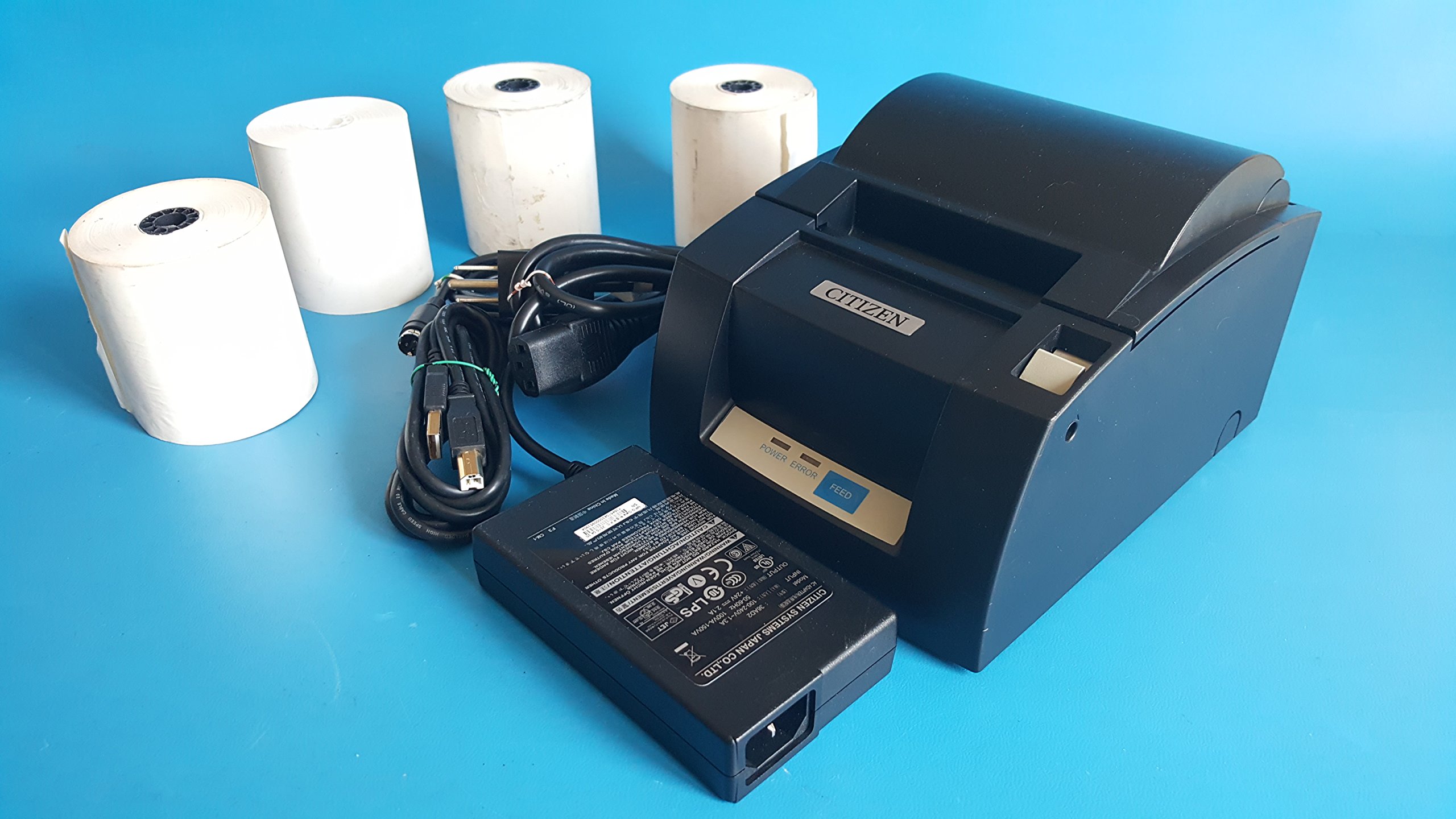 Citizen CT-S310A Thermal Receipt Printer USB with AC Adapter and 4 Rolls