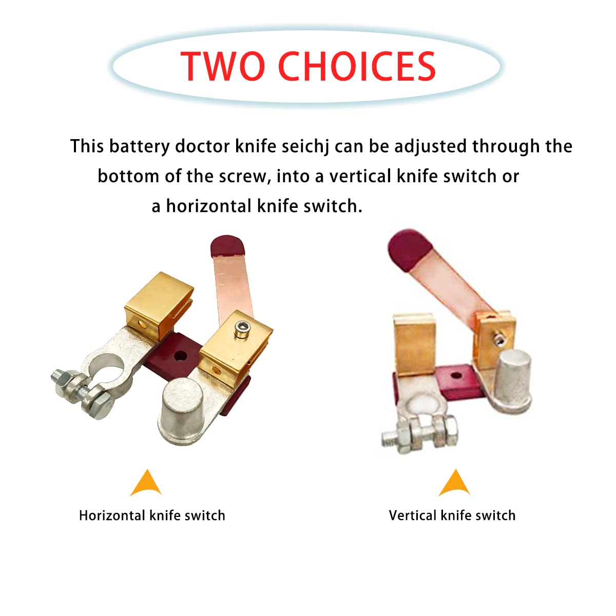 Top Post Knife Blade Master Switch, 12V 24V Battery Disconnect Switch, Isolator Power Shut Off Cut Off, Automotive Accessories Universal for Car, Marine, Boat, RV, ATV, Motorcycle