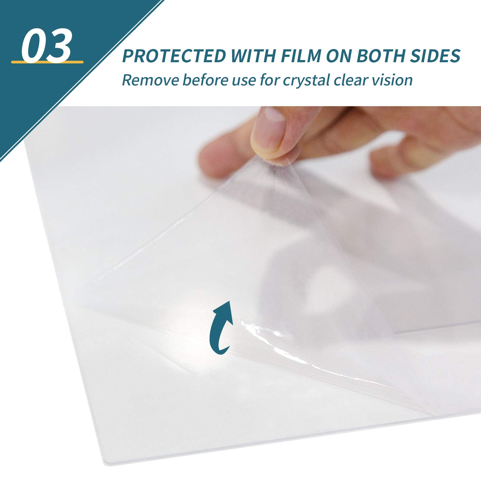 Sneeze Guard Desk Shield - Portable and Clear Protective Barrier for Counter Dining Table Student Partition Shield, Easy to Clean and Bring Best Partition for Classroom or Office 23’’W*16’’H