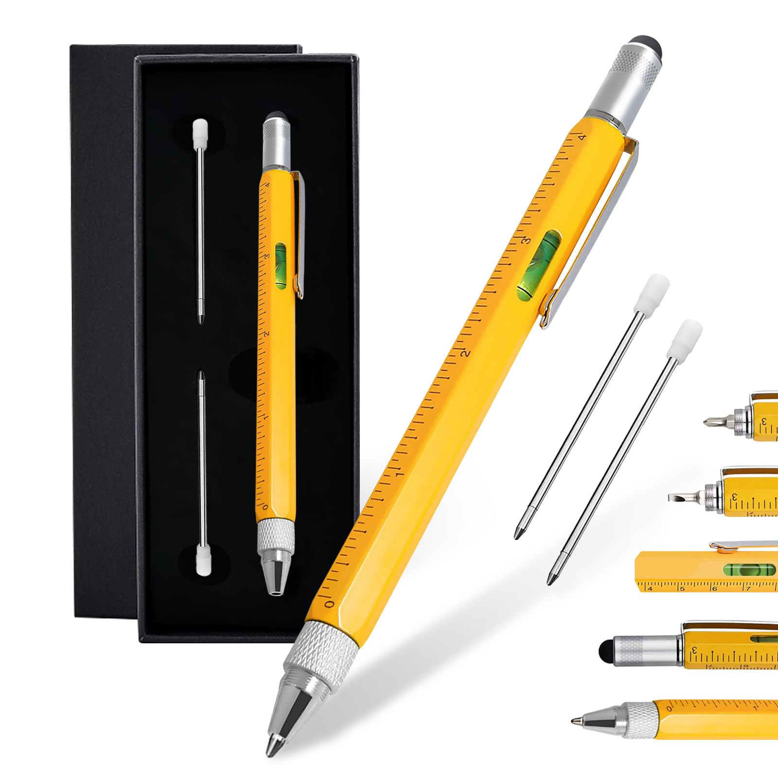 Gifts for Men Multitool Pen,7 in 1 Multi-Functional Stylus Pen,Cool Gadgets,Gifts for Grandpa Husband Dad Boyfriend,Unique Mens Valentines Gifts from Daughter