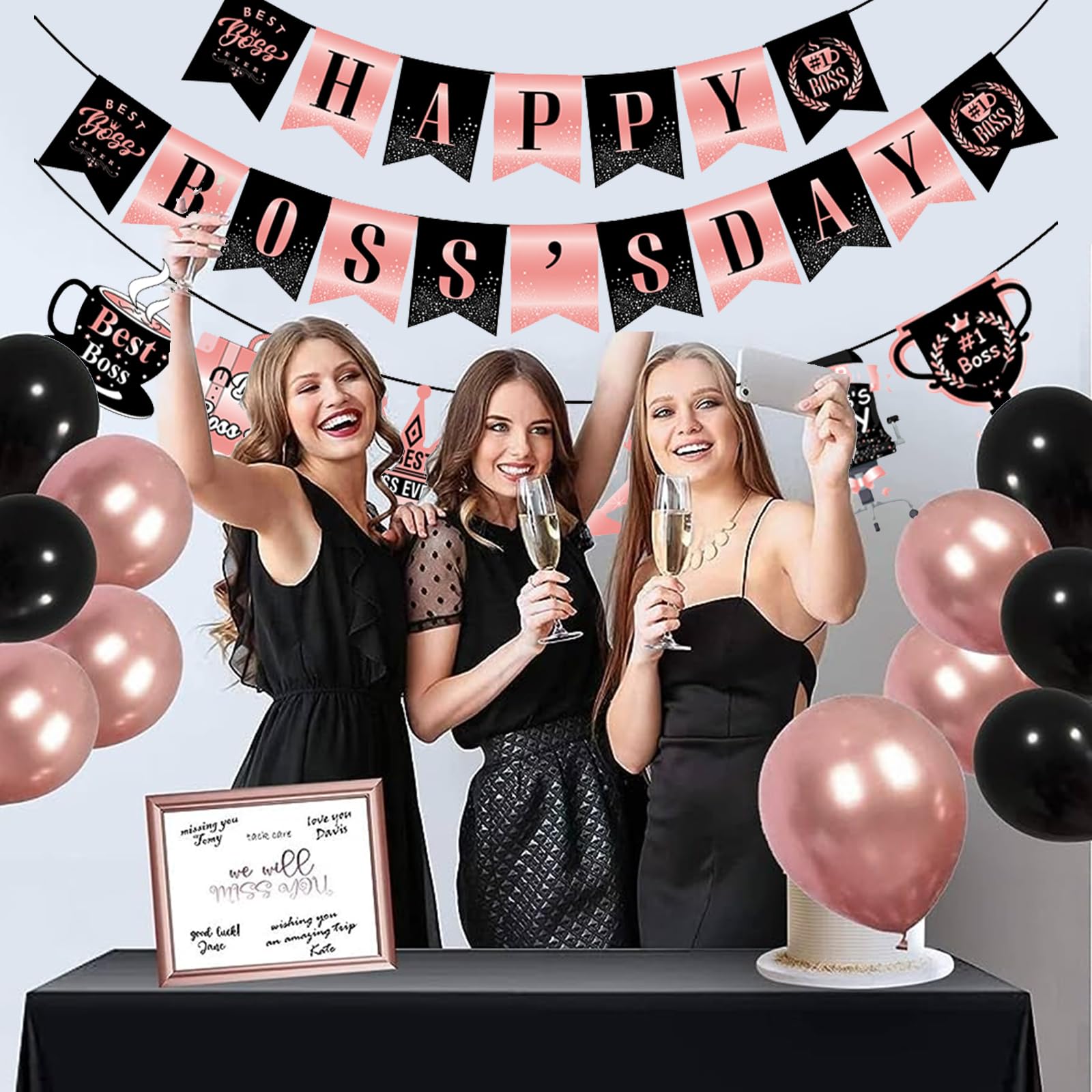 Happy Boss’s Day Banner Party Decorations Supplies - International Boss Day Hanging Banner Number 1 Boss Decoration Banner Best Boss Ever Party Decor
