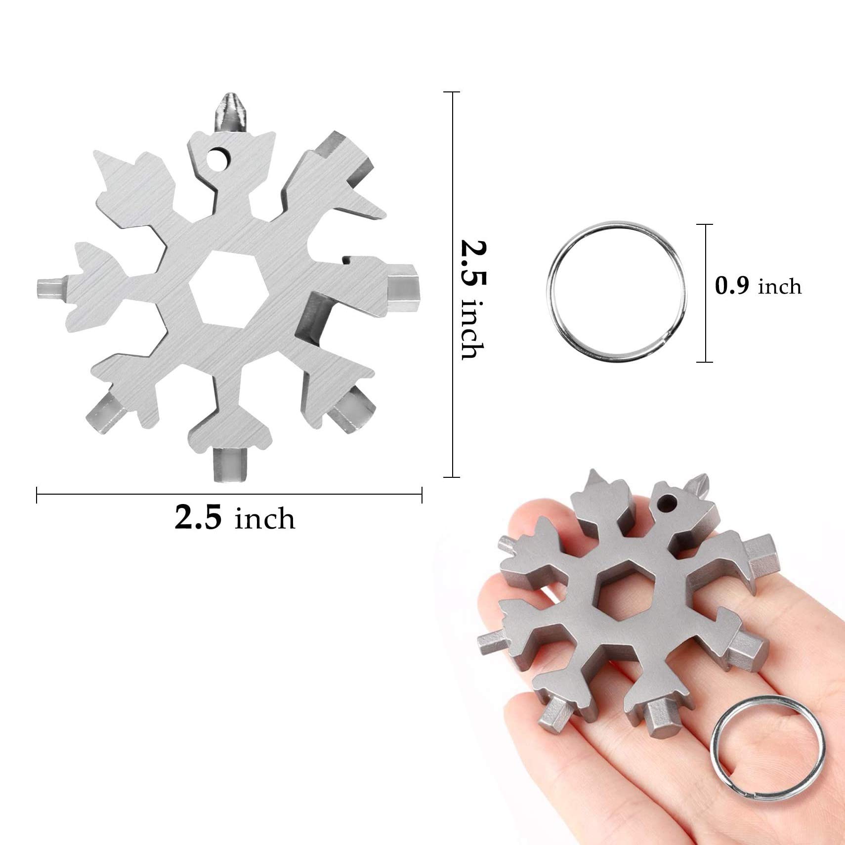 Snowflake Multi-Tool Stainless Steel Snowflake Keychain Tool 18-in-1 Incredible Tool Snowflake Screwdriver Tactical Tool for Outdoor Camping