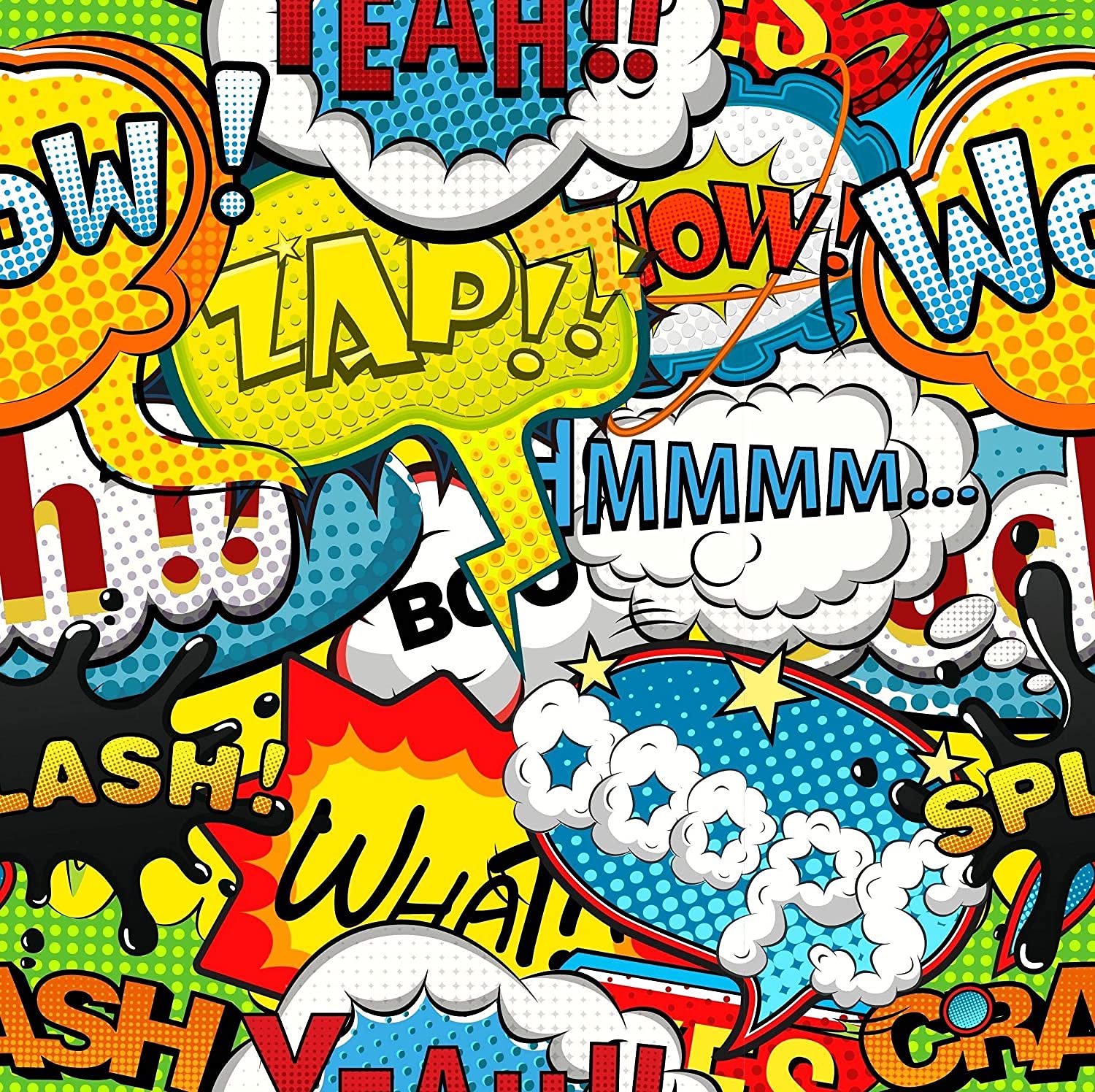 Stesha Party Comic Book Gift Wrap Superhero Wrapping Paper, Folded Flat 30x20 Inch, 3 Sheets