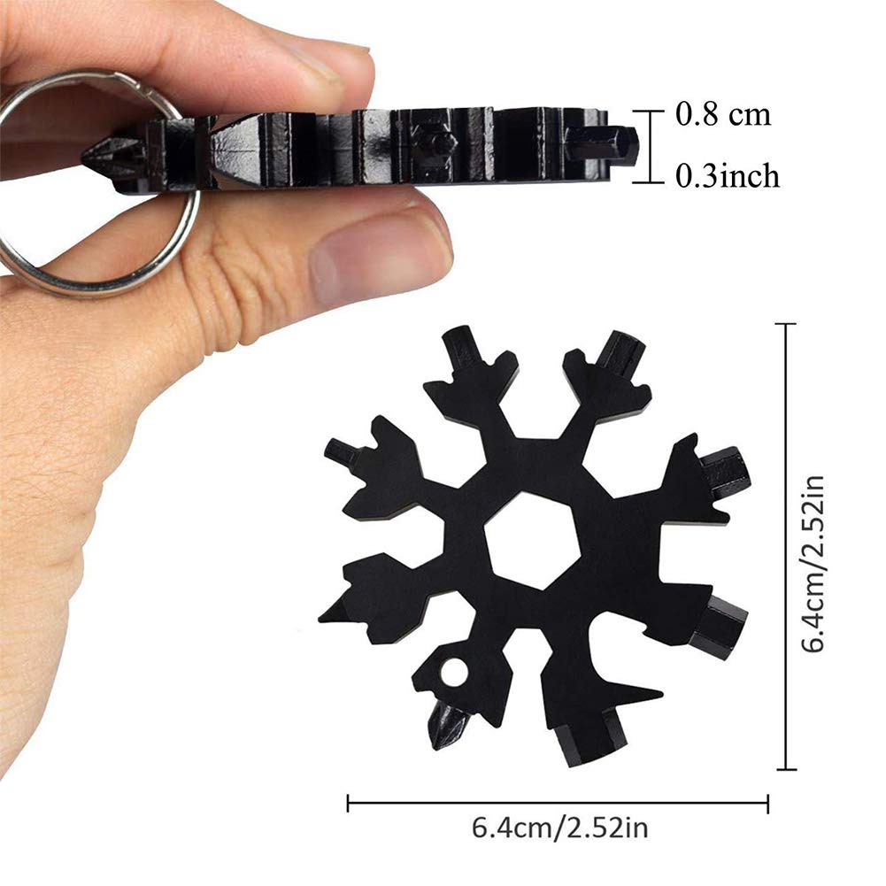 3 Pack Snowflake 18-in-1 Multi Tool, Stainless Steel Snowflake Bottle Opener/Flat Phillips Screwdriver Kit/Wrench, Durable and Portable to Take