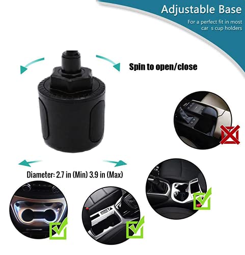 Fast Track USA 360 Car Cup Phone and Tablet Mount Holder 2-in-1 Tablet and Smart Phone Flexible Gooseneck Stand Fits Any Tablet or Smartphone with a Screen Width Between 4 in and 10.5 in
