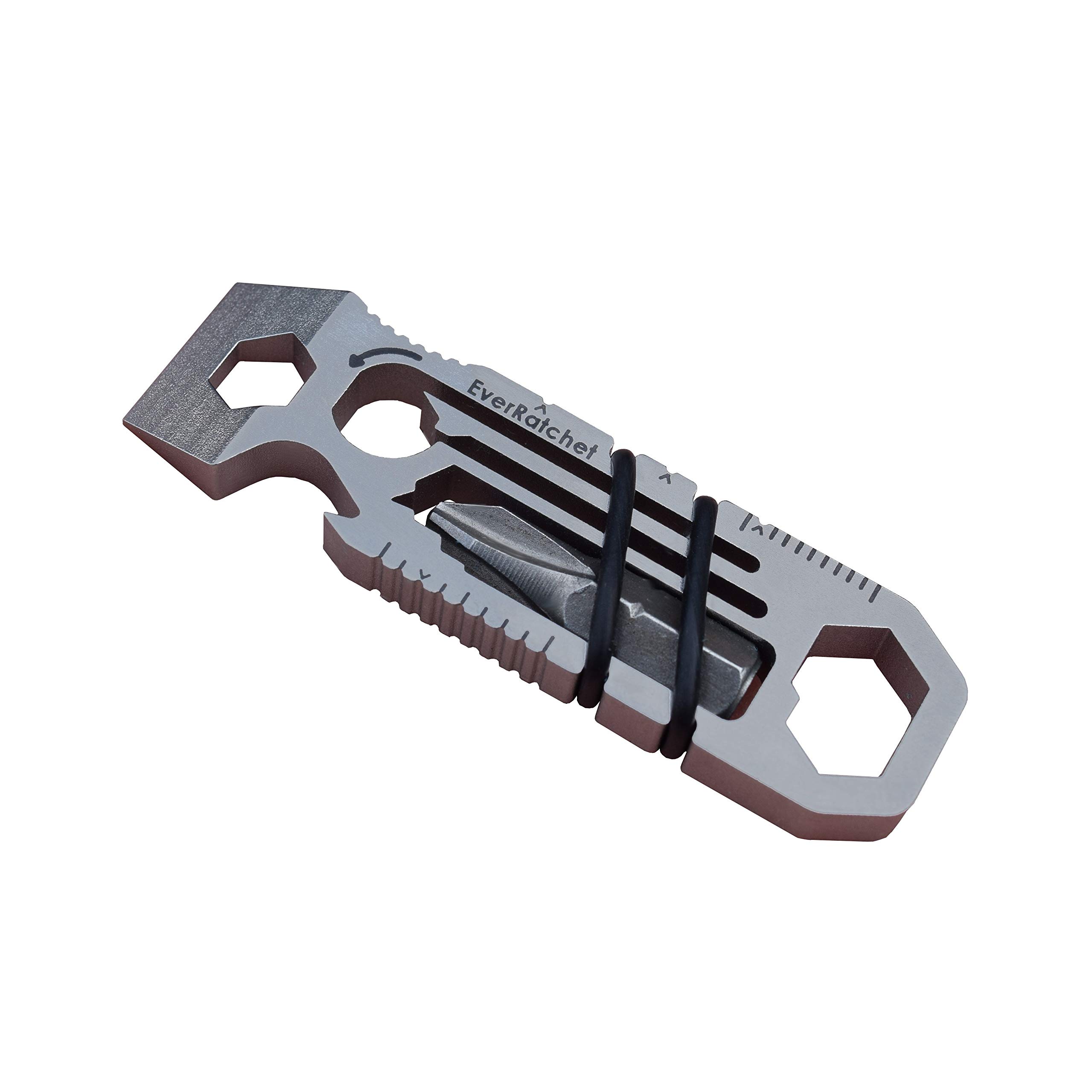 EverRatchet Clip Ratcheting Keychain Multitool (Titanium - Original)
