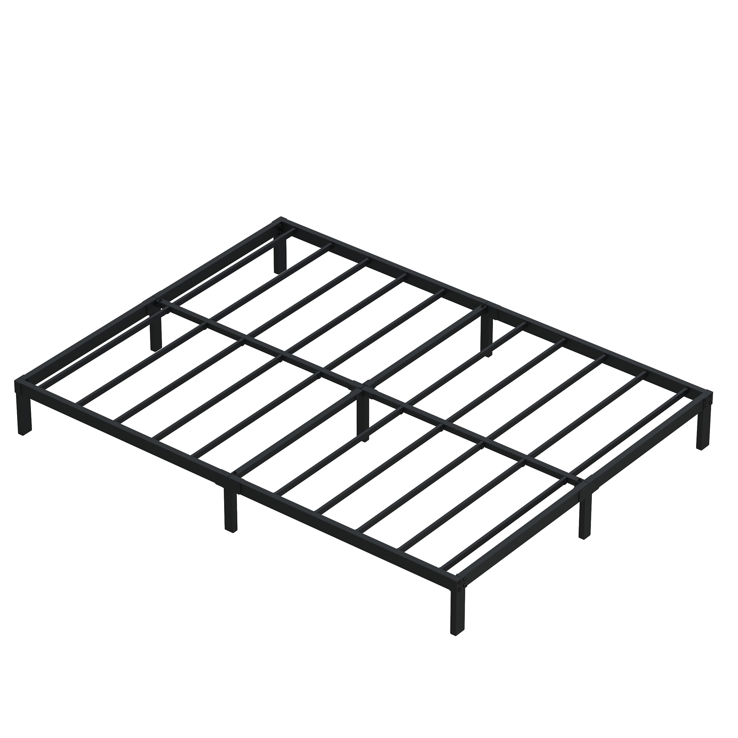DiaOutro 9 Inch Queen Bed Frame Heavy Duty Low Profile Metal Platform No Box Spring Needed, Maximum Storage, Easy to Assembly, Noise Free, Black