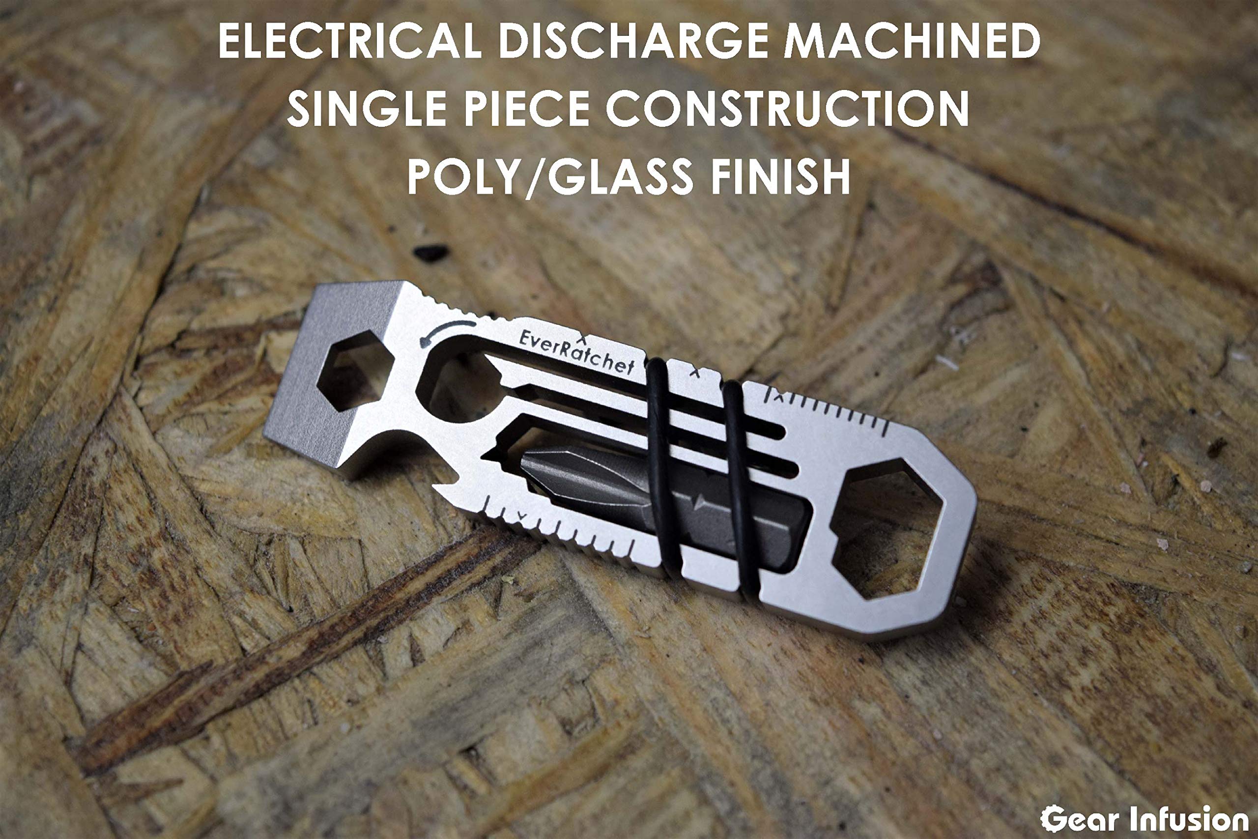 EverRatchet Clip Ratcheting Keychain Multitool (Titanium - Original)