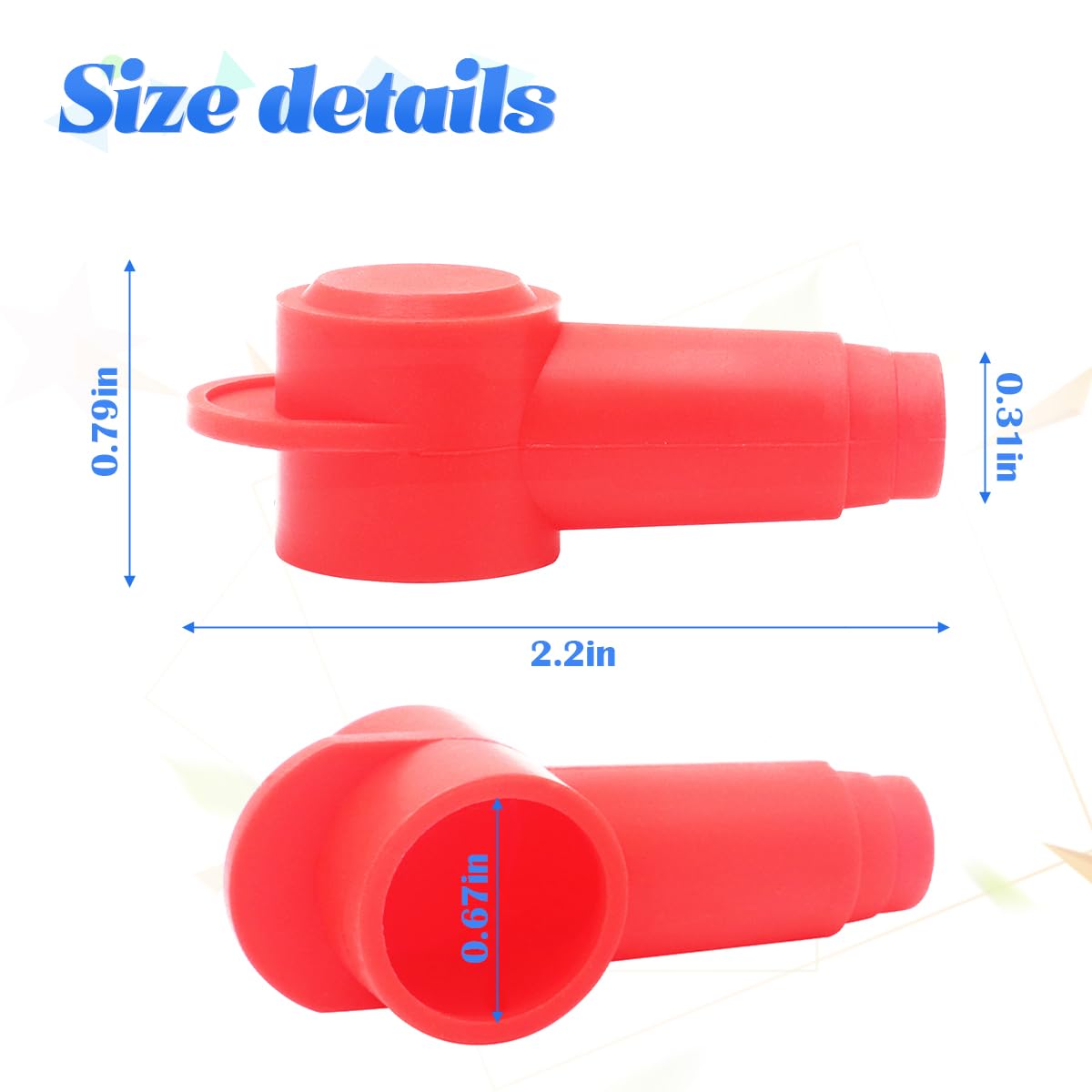 BESULEN 5/16" Stud Terminal Cover, 2 Pack Car Alternator Battery Stud Insulating Boots, Premium PVC Terminal Covers Protector for Power Junction Blocks, Car Accessories, 1 Red and 1 Black Pairs