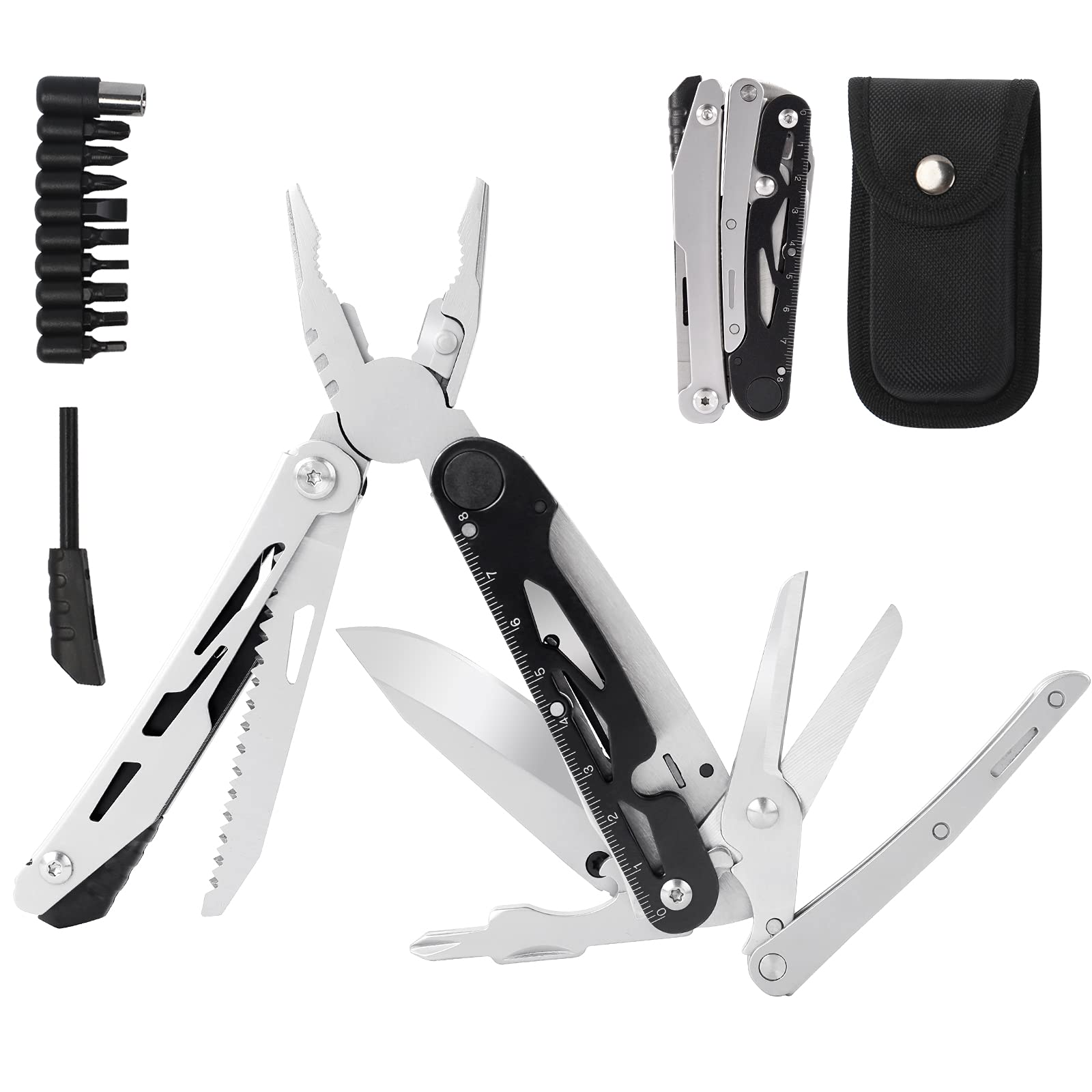 Gifts for Christmas, Multi Tool , 14 in 1 Stainless Steel Portable Multifunction Pliers with Nylon Sheath for Men Women