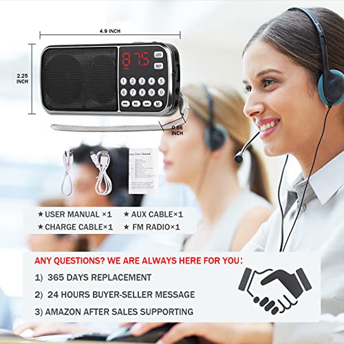 Mfine 088 Mini Speakers Portable Music Player Micro SD/TF USB Disk Speaker FM Radio - Black