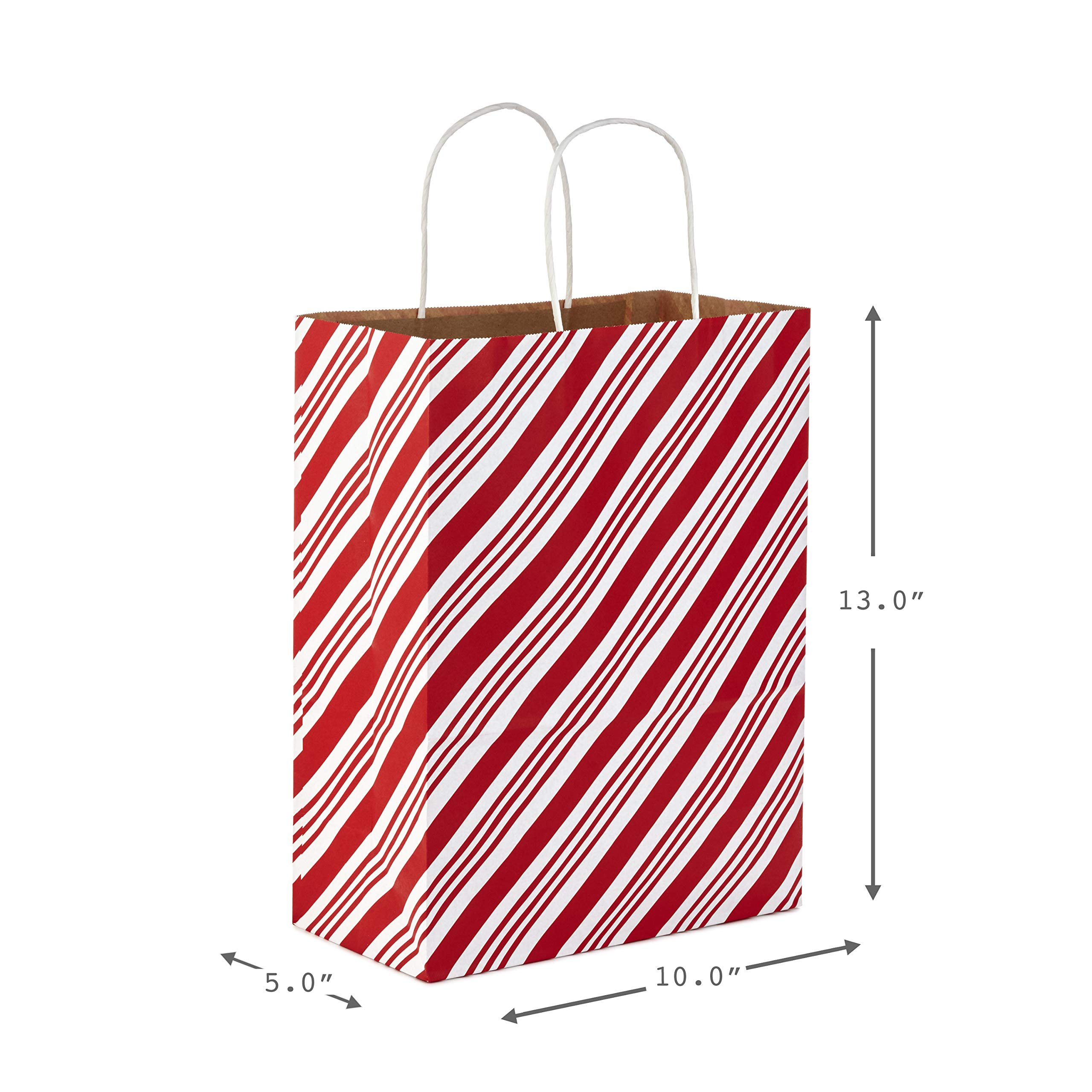 Hallmark 13" Large Gift Bag Assortment, Holiday Icons (12 Paper Gift Bags in Assorted Designs for Hanukkah or Christmas | Stripes, Polka Dots, Snowflakes, Christmas Trees)