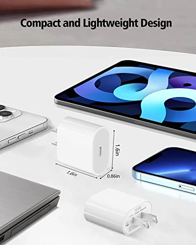 iPhone Fast Charger Block, IPREMIUM 2-Pack 20W USB C Wall Cube Charger PD 3.0 Power Adapter for iPhone 14/14 Pro/14 Pro Max/14 Plus/13/13 Pro Max/ 13 Pro/ 12/12 Pro Max/11/Xr/X, iPad Pro, AirPods Pro