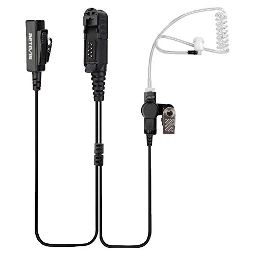 Retevis Surveillance Walkie Talkie Earpiece with Mic, Compatible with Motorola XPR3300e XPR3300 XPR3500e XPR3500 XIR P6600 DP2400 DP2600 E8600 Walkie Talkies, Acoustic Tube 2 Way Radio Headset(1 Pack)