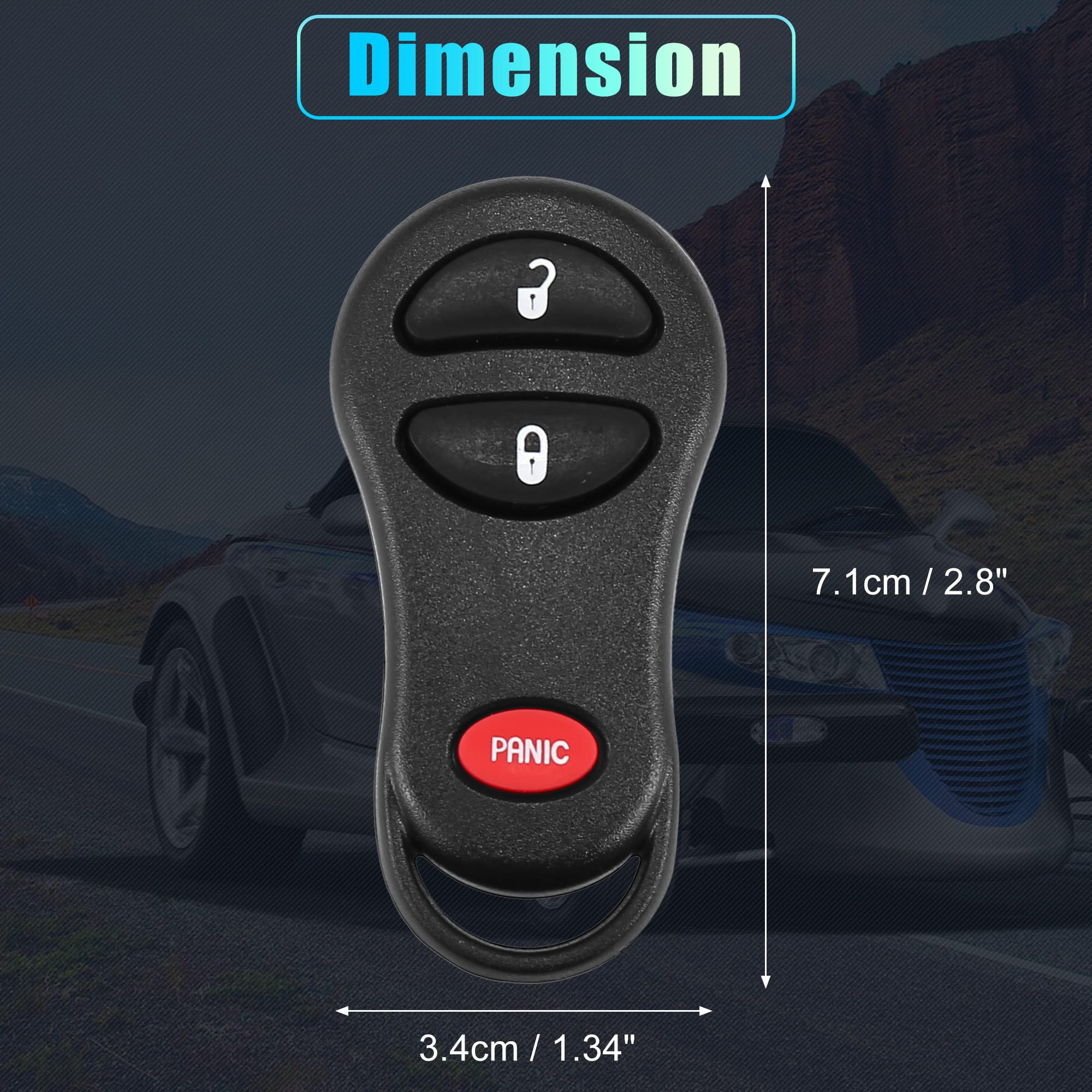 X AUTOHAUX 2pcs GQ43VT17T 315MHz Replacement Keyless Entry Remote Car Key Fob for Dodge for Ram 1500 2500 3500 Pickup 2001-2005 for Dodge Caravan 1999-2003 3 Buttons
