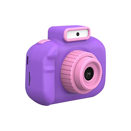 Leutsin Upgrade Kids Selfie Camera,Digital Camera for Kids Toy Gift, 4800 W Front and Rear 1080P HD Children's Digital Camera, Video and Games, with Flashlight, 800mah Battery (Purple)