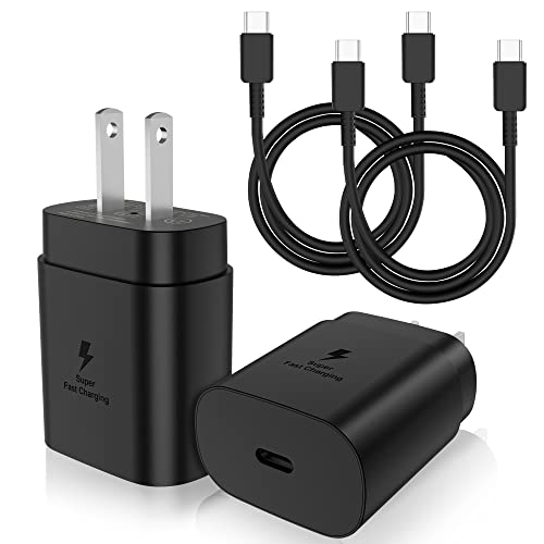USB C Fast Charger, 25W USB C Wall Super Charger Block with 6FT Type C Charger Fast Charging Cable for Samsung Galaxy S22/S22 Ultra/S22+/S21/S21 Ultra/S20 Ultra/Note 10/Note 20, for iPad Pro 11/12.9
