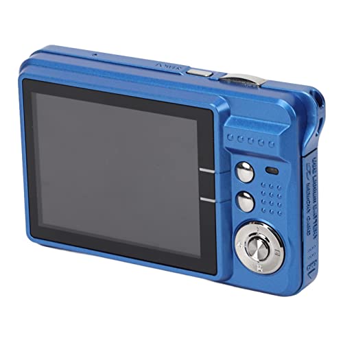 Jopwkuin Digital Camera, 2.7in LCD 4K Rechargeable 48MP Vlogging Camera Anti Shake for Shooting(Blue)
