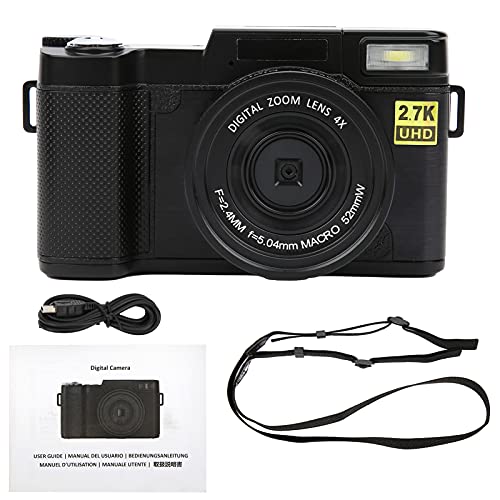 Digital Camera,Digital Camera 3in LCD Screen 180 Degree Rotation 2.7K 48MP High Definition USB Charging