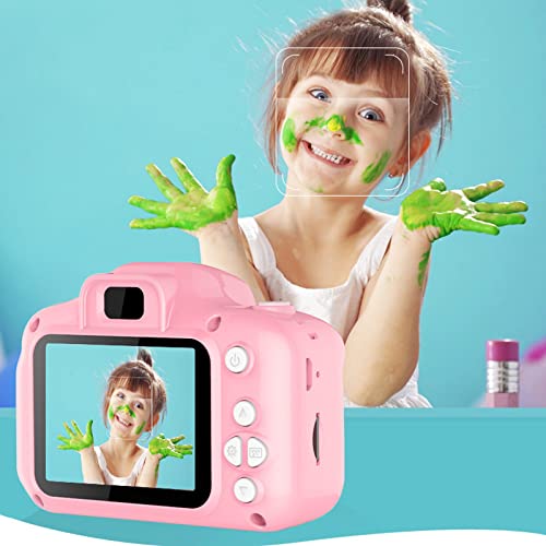 Kids Camera, Children Digital Rechargeable Cameras Toddler Educational Toys, Mini Children Video Record Camera, 2 Inch Screen & 32GB SD Card for Birthday (Pink)