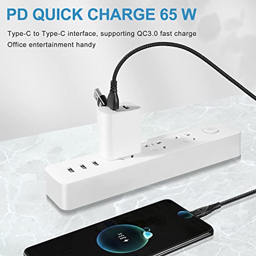 USB A/C to Type C Cable, LHJRY 6.6Ft 65W 3Pack Fast Charging Cable, Support PD/QC 3.0 Fast Charge Compatible with Samsung Galaxy S22 S21 S20 S10 Note 20 10, LG V50 Google Pixel and Other USB C Charger