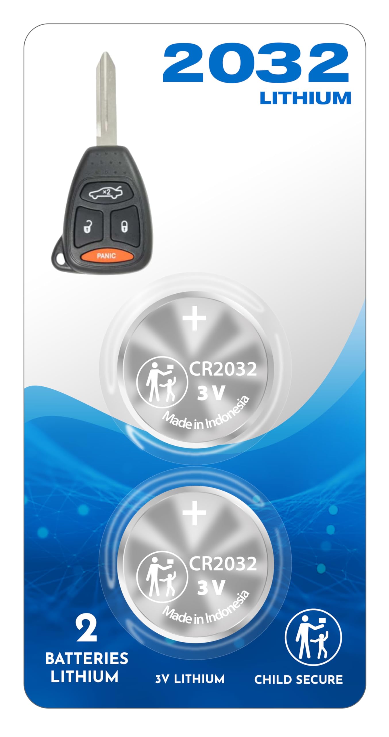 (2 PACK) 2032 Remote Key Fob OEM (Bundle W. Tool) fits Case Shell (2004-2017) for Chrysler Dodge Jeep Avenger Charger Sebring Dakota Durango Nitro Pacifica 200 300 Ram Patriot Wrangler Caravan Compass