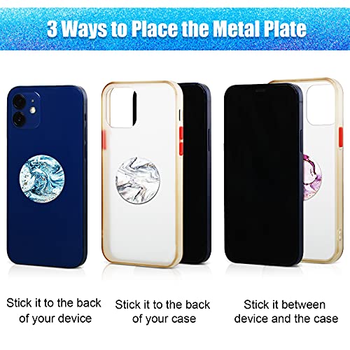8 Pcs Phone Magnet Car Metal Plate Mount Metal Plate for Cell Holder Magnetic Car Mount Compatible with Magnetic Car Mounts Replacement Sticker(Marbling Style)