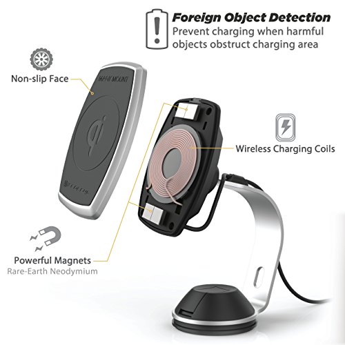 SCOSCHE MPQ2OH-XTSP MagicMount Magnetic Phone Mount Charger for Mobile Devices