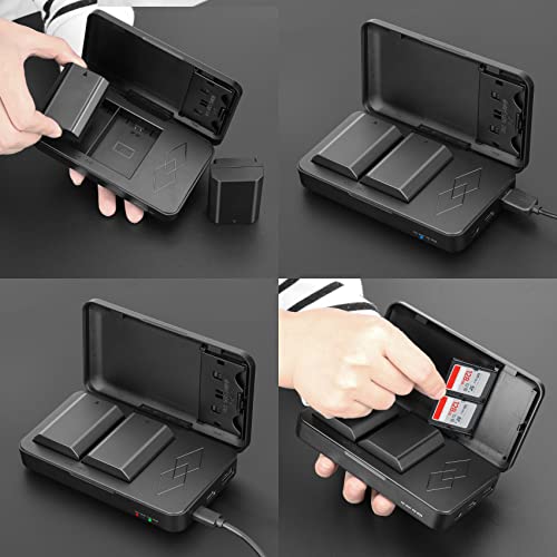 JYJZPB NP-FZ100 Battery Replacement and A7iii Battery Charger for Sony A7 III, Sony Alpha A7R III, A7R IV, A9, A6600, Alpha 9S, A7R3 A7S III, A7R III Battery, 2 Packs