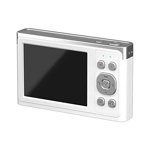 Portable Digital Camera for Photography, 50 Million Pixels Vlogging Camera, 1080P Camera with 2.88'' IPS Screen, 16X Zoom Compact Portable Mini Rechargeable, Gifts for Students Teens Adults (White)