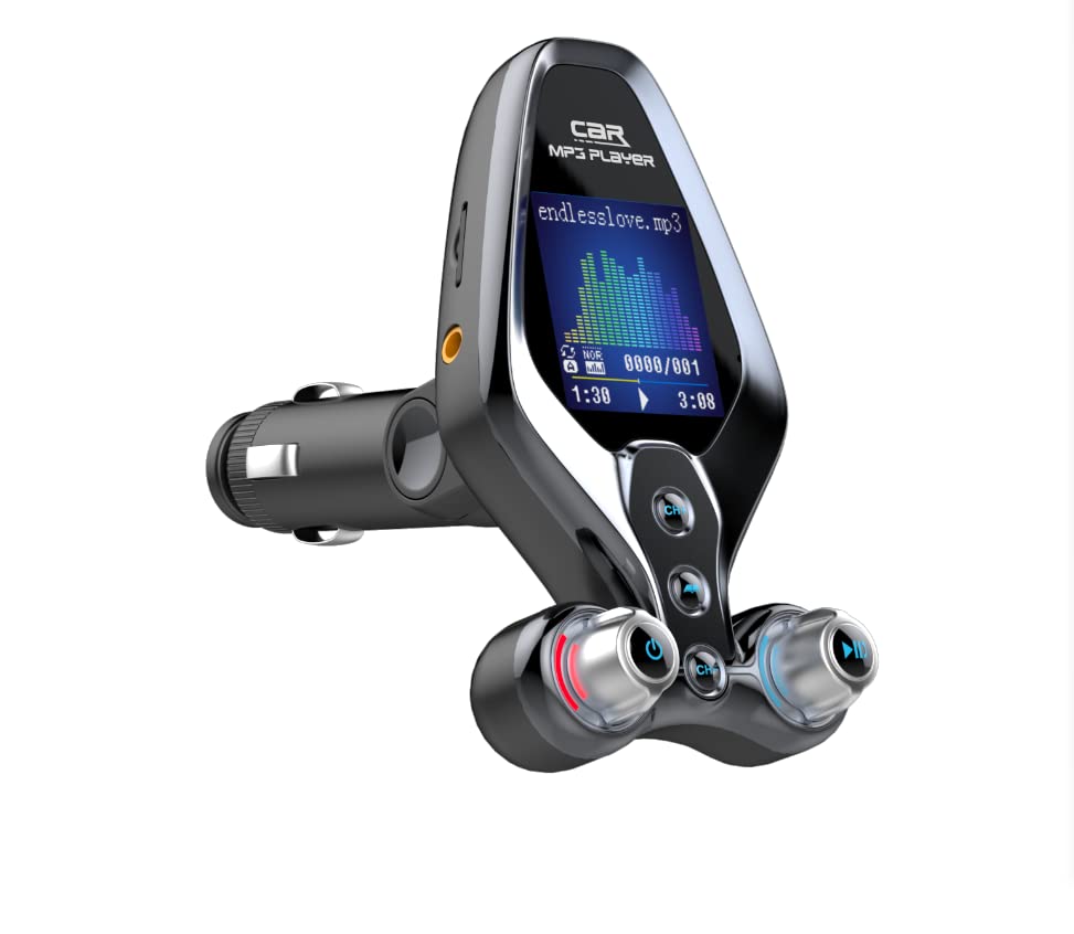 Bluetooth 5.0 FM Transmitter for Car, QC3.0 & TFT Colorful Display Wireless Bluetooth FM Radio Adapter Four Music Player Mode/Car Kit,Hands-Free Calls Support TF Card/U Disc Aux Input/Output