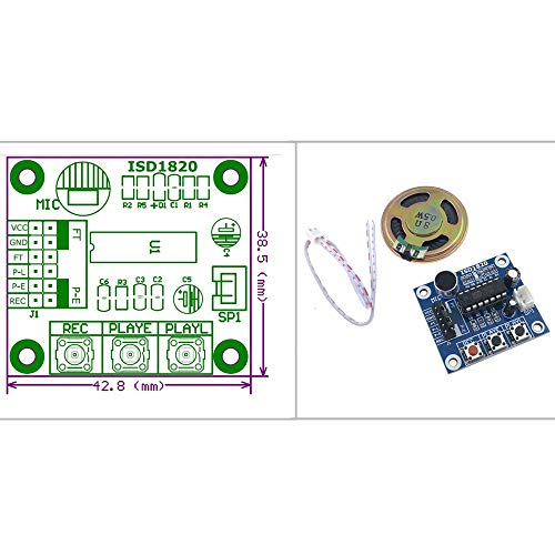 Ximimark 2Pcs ISD1820 Sound Voice Recording Playback Module Sound Recorder Board With Microphone Audio Loudspeaker