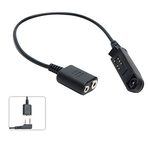 ABBREE Audio Adapter Cable 2 Pin Earphone Speaker Mic for Baofeng UV-9R Plus UV-9R Pro UV-XR BF-9700 GMRS-9R A58 UV-9G GT-3WP Waterproof Two Way Radio