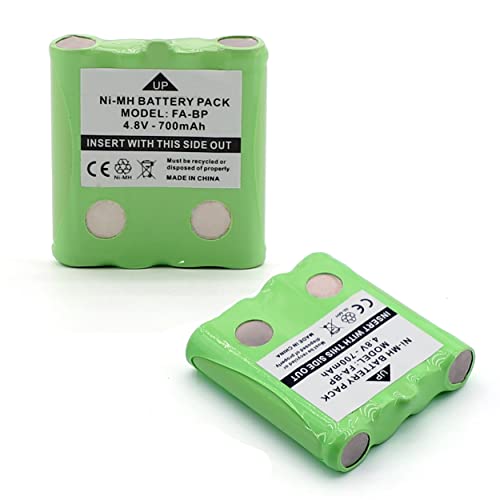 SHAWOROCE 2-Pack 4.8V 700mAh Rechargeable Ni-MH Battery Pack Replacement for Cobra FA-BP FA-CK GA-cm GA-CR GA-CT GA-cm Maxon ACC510 ACC511 PR240 PR1100 MT500 MT525 MT700 MT725 MT900 PR590 PR950 PR900