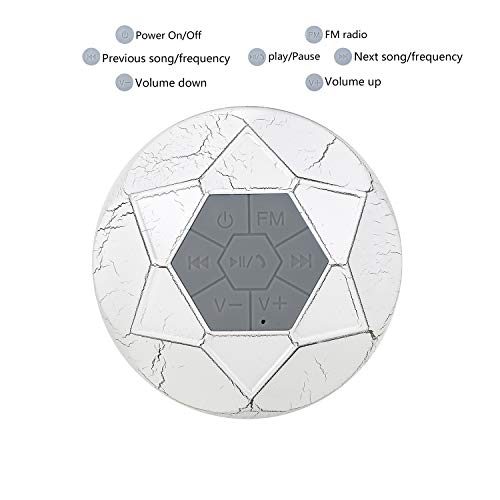 Vivianus Small Bluetooth Shower Speaker with LED Tattoo in Diamond Shape,1000mAH Rechargeable Battery, Wireless Speaker with TWS, Subwoofer Sound Effect,White