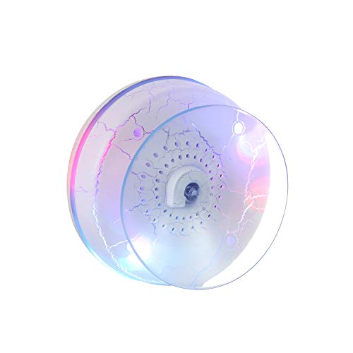 Vivianus Small Bluetooth Shower Speaker with LED Tattoo in Diamond Shape,1000mAH Rechargeable Battery, Wireless Speaker with TWS, Subwoofer Sound Effect,White