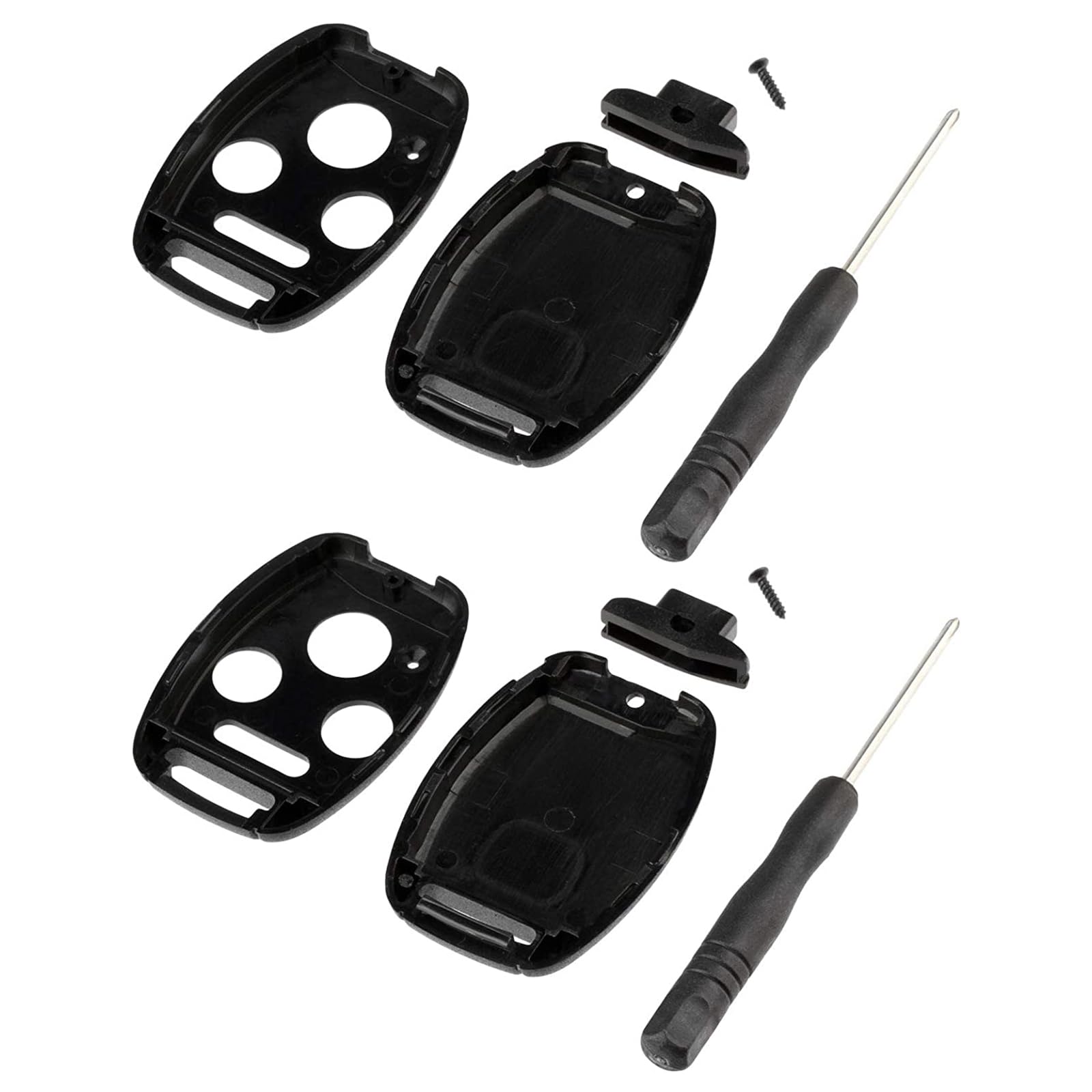 Kewucn Replacement Key Fob Case Shell, 2 PCS No Cutting Required Car Key Fob Keyless Entry Remote Shell Case, Fits for 2003-2012 Accord/ 2006-2013 Civic EX/ 2009-2015 Pilot/ 2005-2006 CR-V