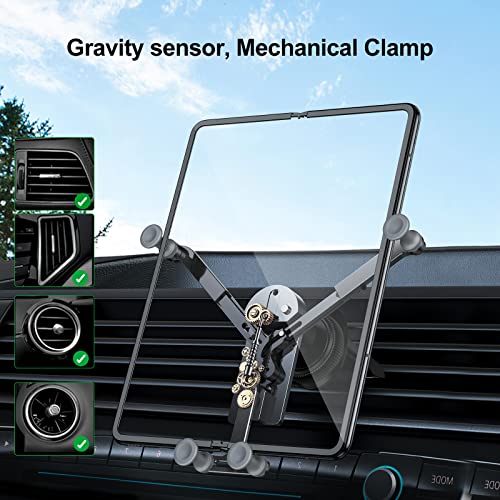 Xuenair Amazing Z Fold Car Mount Universal Z Fold 4 Car Mount Aluminum,Vent Samsung Z Fold 3 Car Mount for Galaxy Z Fold 4 3 2[Without CASE] S21 S20 iPhone 13 pro max 4.7-8" Phones-Black