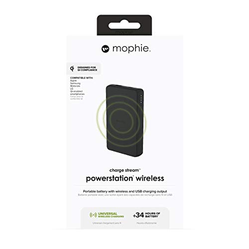 Mophie Charge Stream powerstation Wireless - Made for Qi Enabled Smartphones and Tablets (6,040mAh) - Black (401101514)