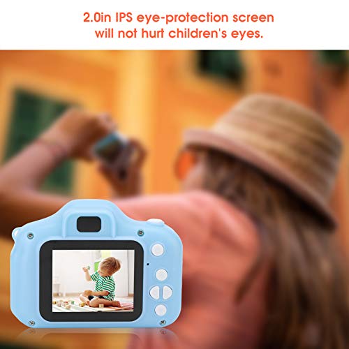 Kids Digital Camera, HD Kids Digital Video Camera, Multifunctional Children's Digital Camera Photo Video with Memory Card Mini Gift (Blue 32GB)