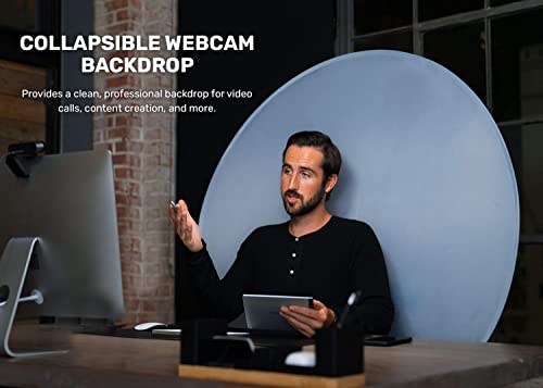Webaround Mega 63" | Grey | Portable Collapsible Webcam Backdrop | Attaches to Any Chair | Wrinkle-Resistant Fabric | Ultra-Quick Setup and Takedown | Perfect for Zoom, Webex, Teams, etc.