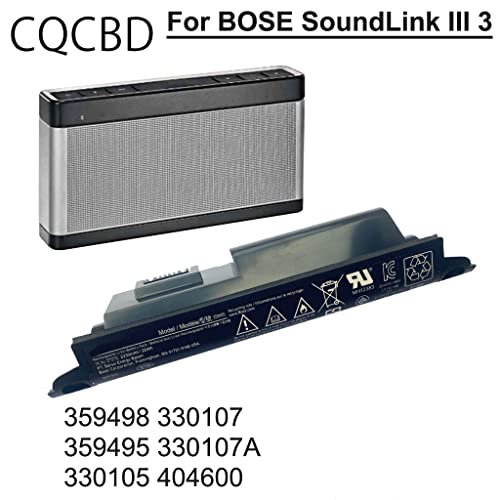 CQCBD 359495 Battery for Bose SoundLink III 359498 330107 330107A 359495 330105 330105A Soundlink Bluetooth Mobile Speaker II 404600(11.1V 25Wh/2230mAh)