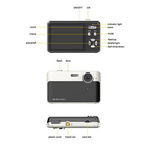 Digital Camera 1080p, Camera for Kids Boys and Girls, Full HD Rechargeable Electronic Mini Camera for Students Teens, 2.4 Inch LCD Electronic Anti-Shake Digital Camera
