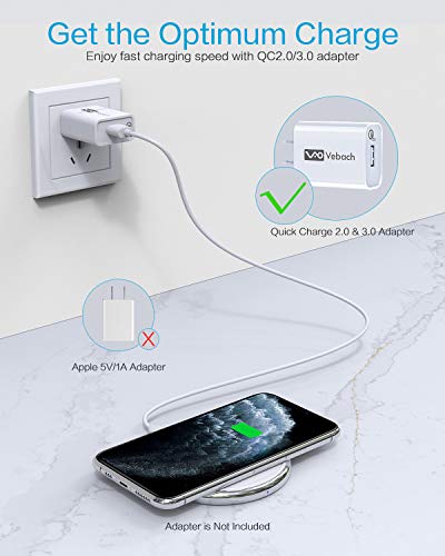 Fast Wireless Charger,Vebach Wireless Charging pad Compatible with iPhone 14/13/12 Pro Max/12/13/12 Mini/SE/11/11 Pro/XS/XR/8,Galaxy S20 S10 S9 S8, Note 10 Note 9 etc