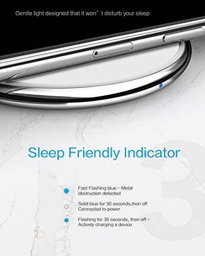 Fast Wireless Charger,Vebach Wireless Charging pad Compatible with iPhone 14/13/12 Pro Max/12/13/12 Mini/SE/11/11 Pro/XS/XR/8,Galaxy S20 S10 S9 S8, Note 10 Note 9 etc