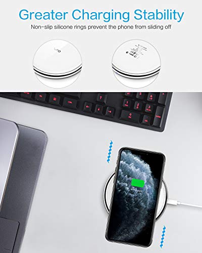 Fast Wireless Charger,Vebach Wireless Charging pad Compatible with iPhone 14/13/12 Pro Max/12/13/12 Mini/SE/11/11 Pro/XS/XR/8,Galaxy S20 S10 S9 S8, Note 10 Note 9 etc