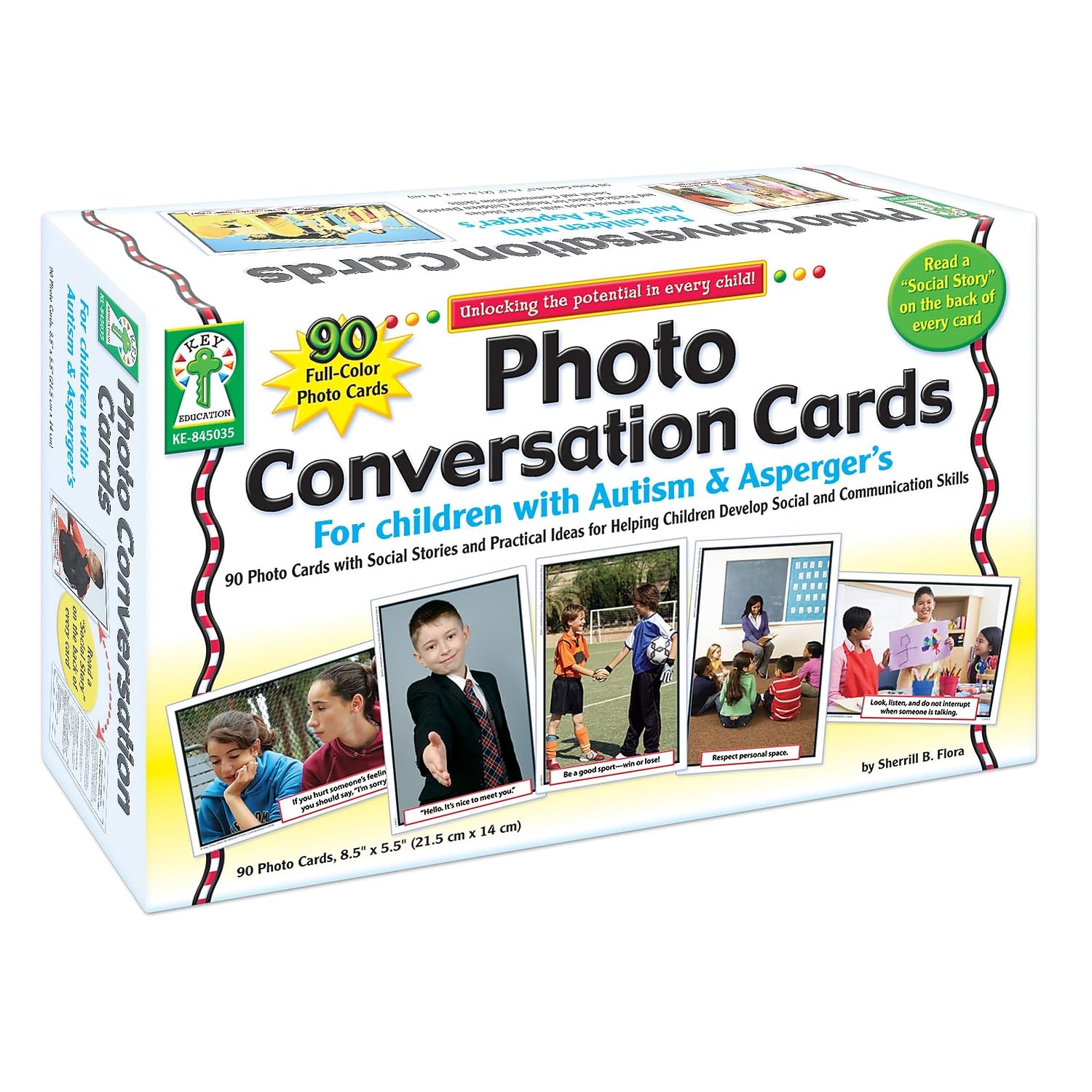 Photo Conversation Cards—Social Emotional Flash Cards For Children With Autism and Aspergers, Behavioral and Communication Skills Practice, Educational Games for Kindergarten+ (90 pc)