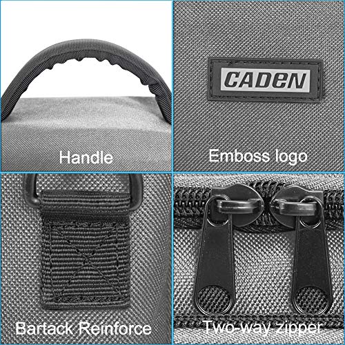 CADeN Compact Camera Shoulder Crossbody Bag Case Compatible for Nikon, Canon, Sony SLR/DSLR Mirrorless Cameras and Lenses Waterproof(1.0 S, Grey)