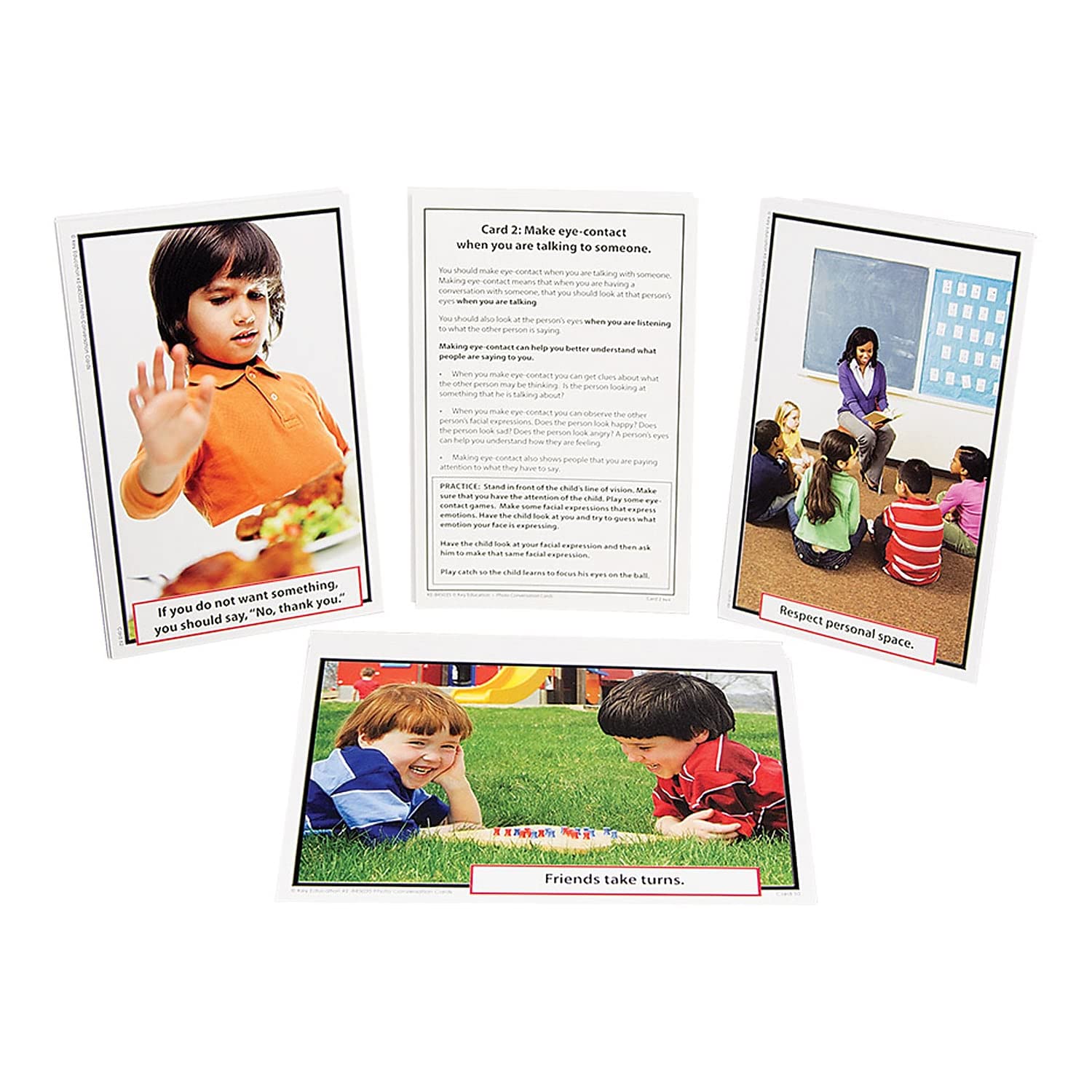 Photo Conversation CardsâSocial Emotional Flash Cards For Children With Autism and Aspergers, Behavioral and Communication Skills Practice, Educational Games for Kindergarten+ (90 pc)